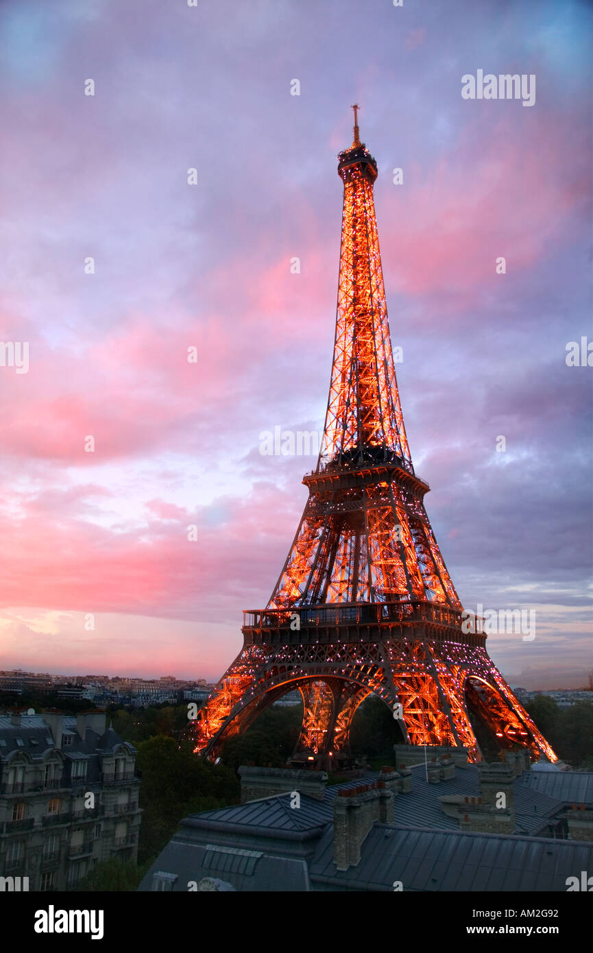 Paris france Eiffel Tower illuminated Stock Photo - Alamy Paris france Eiffel Tower illuminated Stock Photo - Alamy