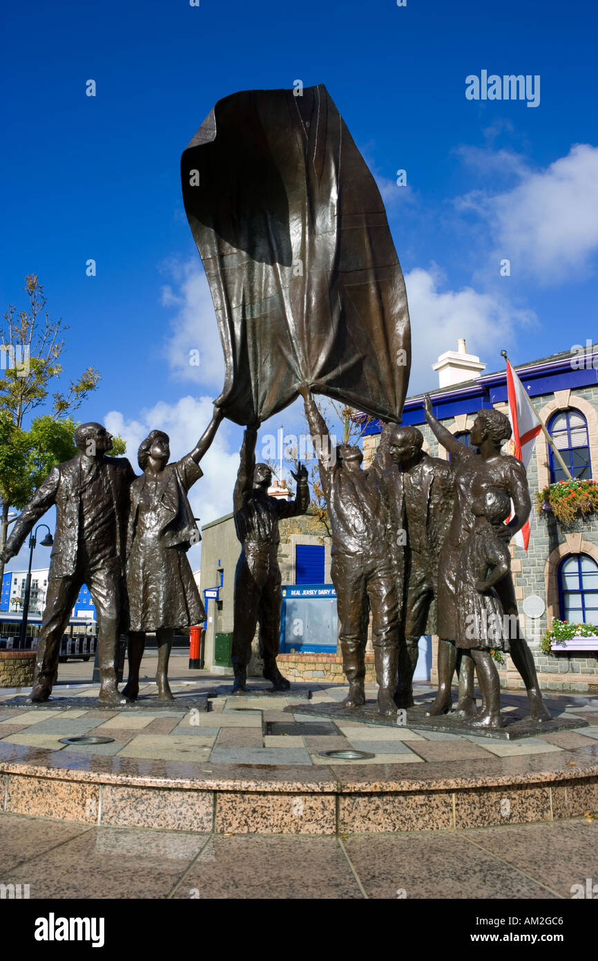 Channel Islands Jersey Liberation Statue St Helier Stock Photo - Alamy