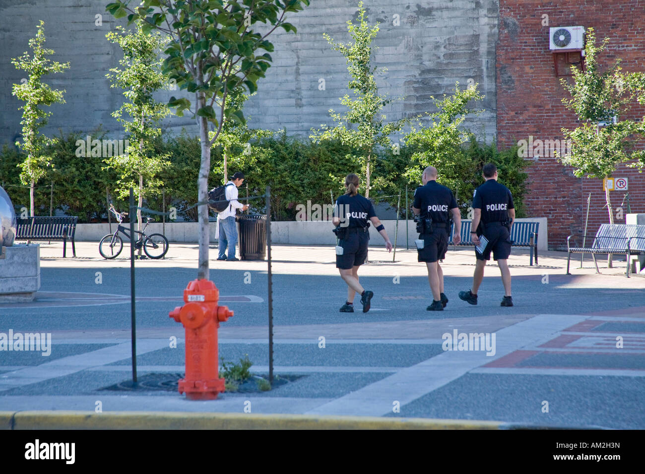 North America, Canada, British Columbia, Victoria. Police officers ...