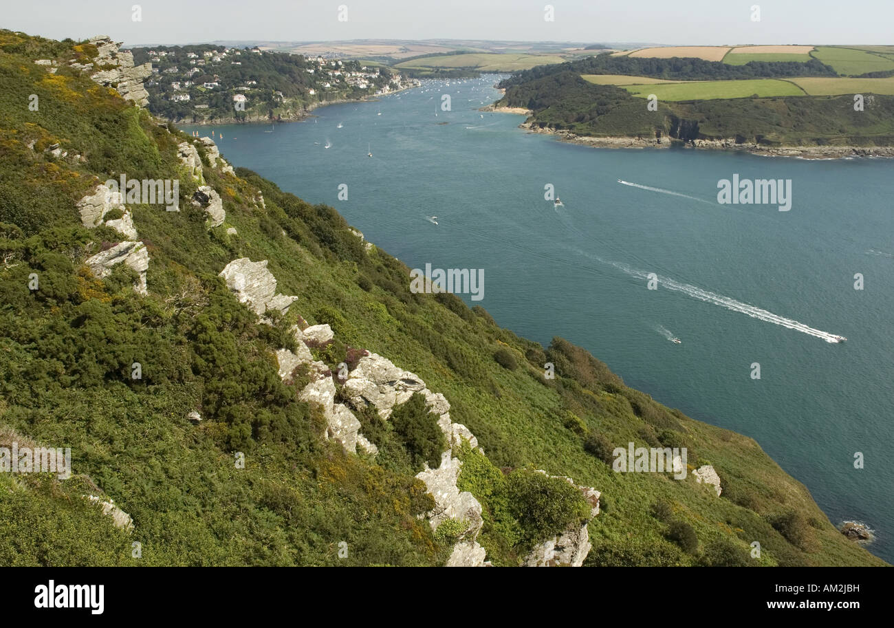 Looking north from Sharp Tor across The Bar towards Salcombe, South ...
