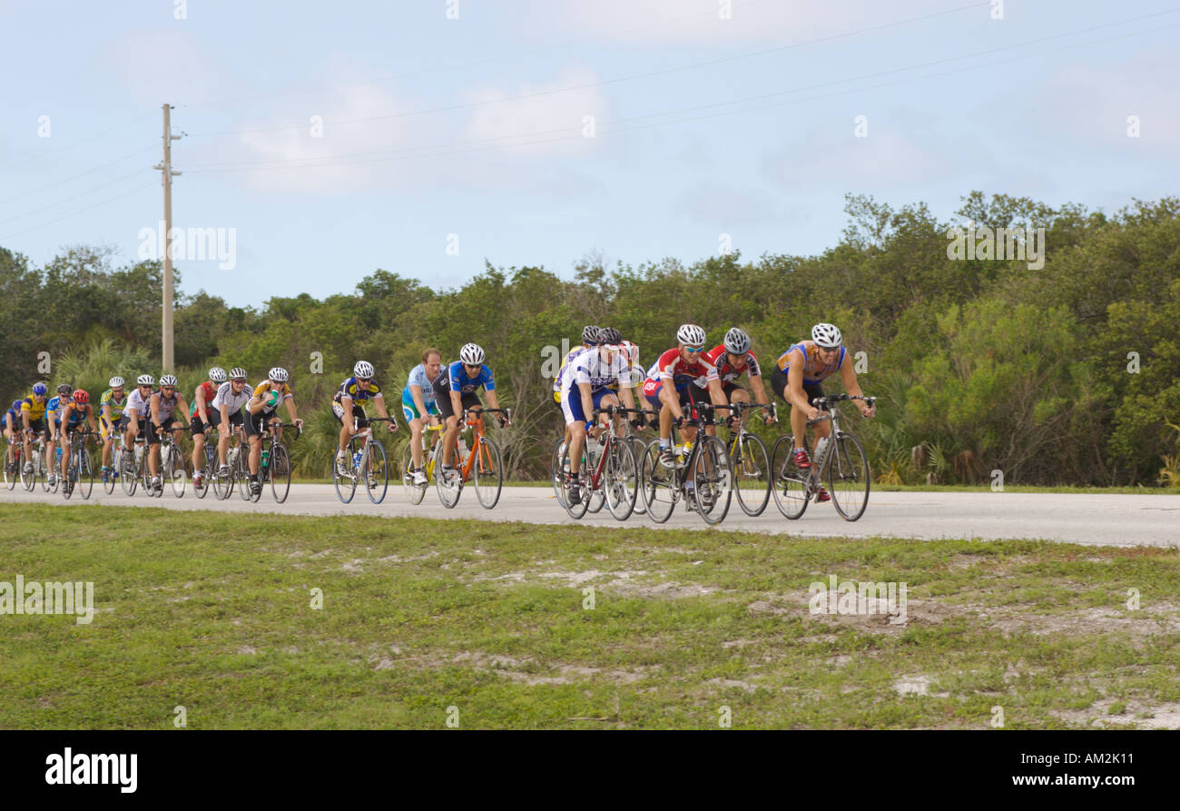 Group of people riding bicycle for exercise at Ft De Soto Pinellas ...