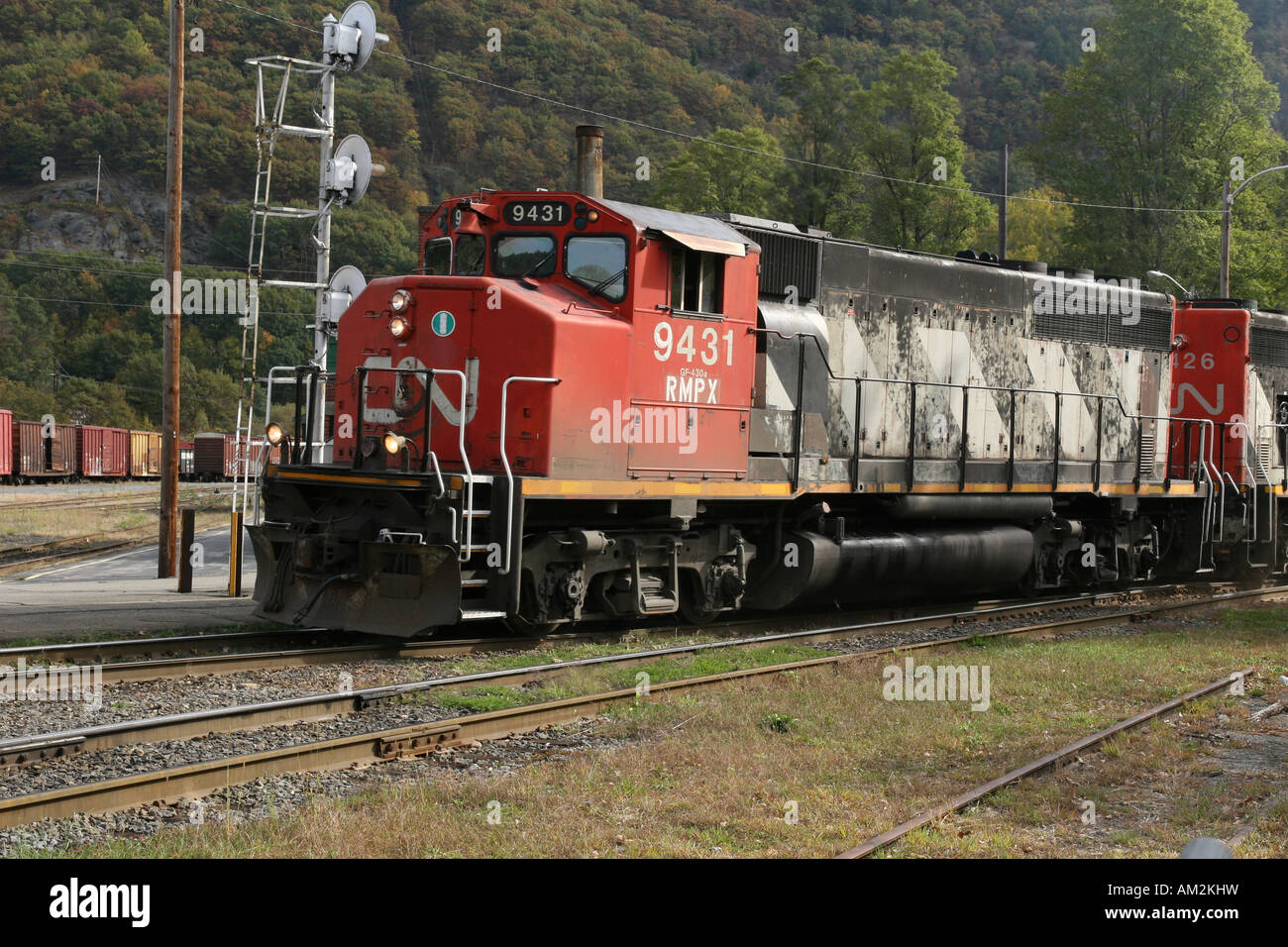 New England Central Railroad Freight Locomotive Stock Photo - Alamy