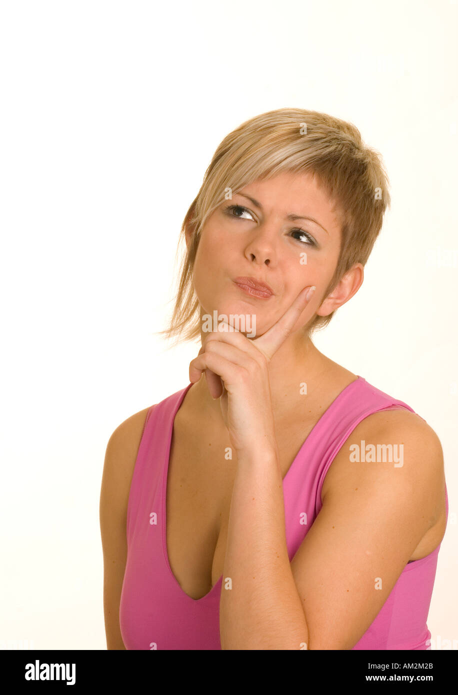 girl looking thoughtful Stock Photo - Alamy