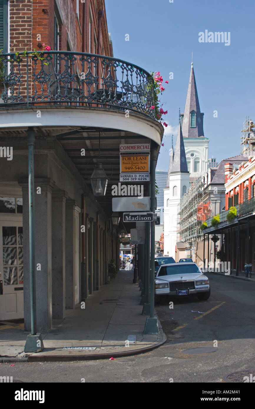 Downtown New Orleans seen from the intersection of Chartres Street and ...