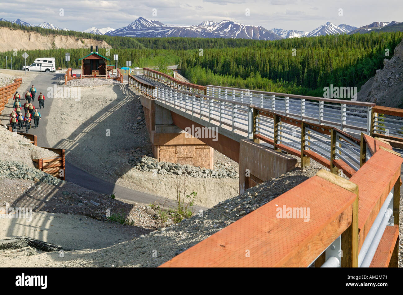 Walkways along the Nenana River Denali National Park Alaska Stock Photo ...