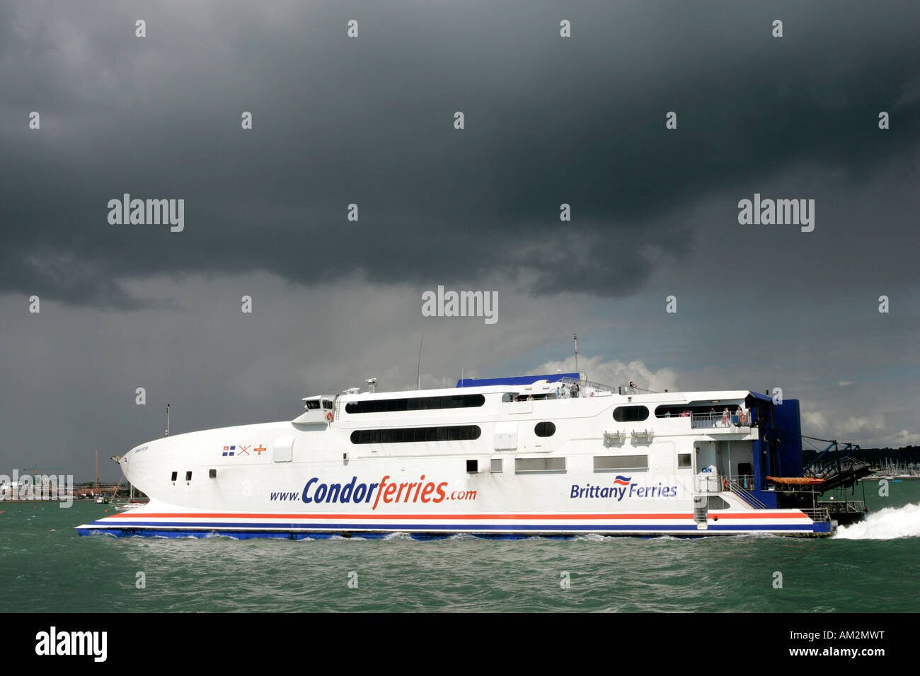 Condor Ferries fast ferry entering Poole Harbour, United Kingdom Stock Photo - Alamy