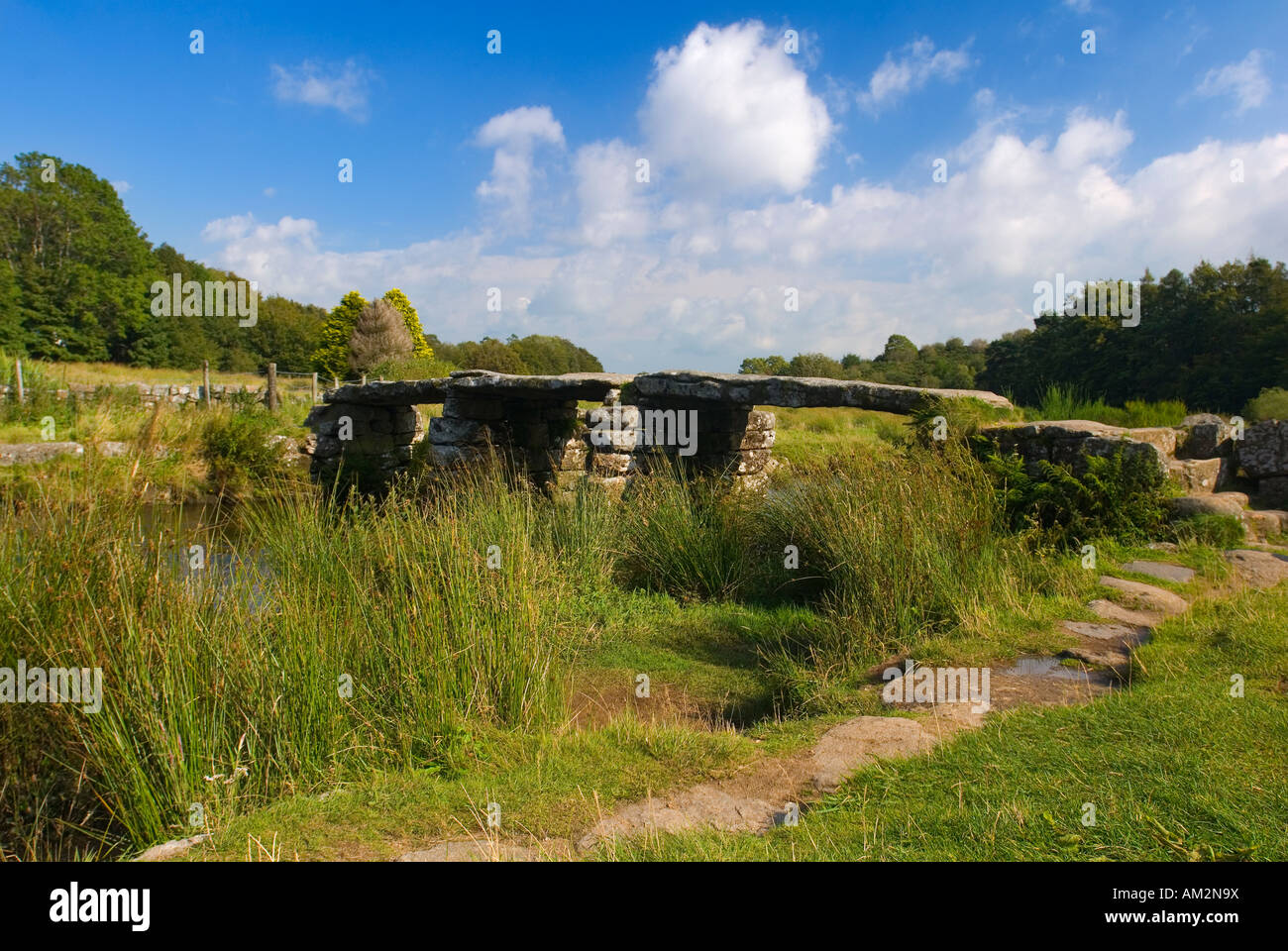Clapper Bridge, Dartmoor National Park, Devon, England, UK Stock Photo ...
