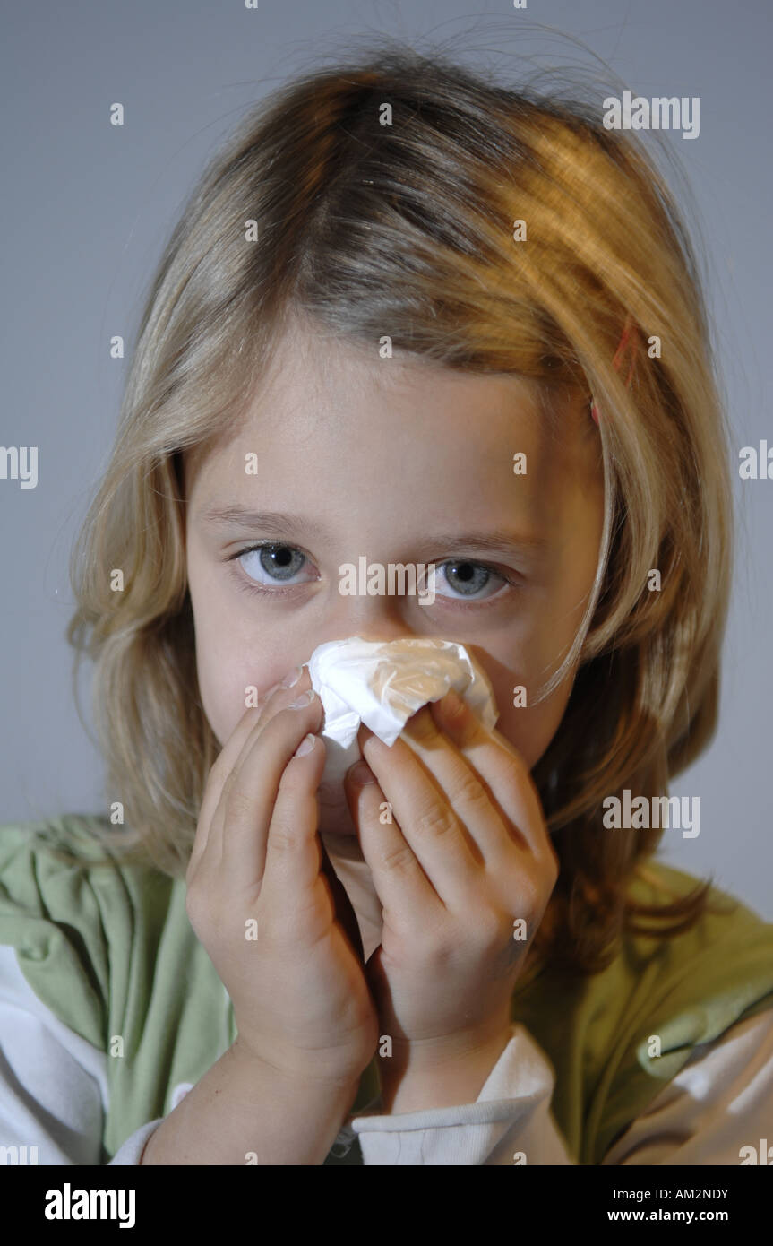 Sick child flu blow hi-res stock photography and images - Alamy