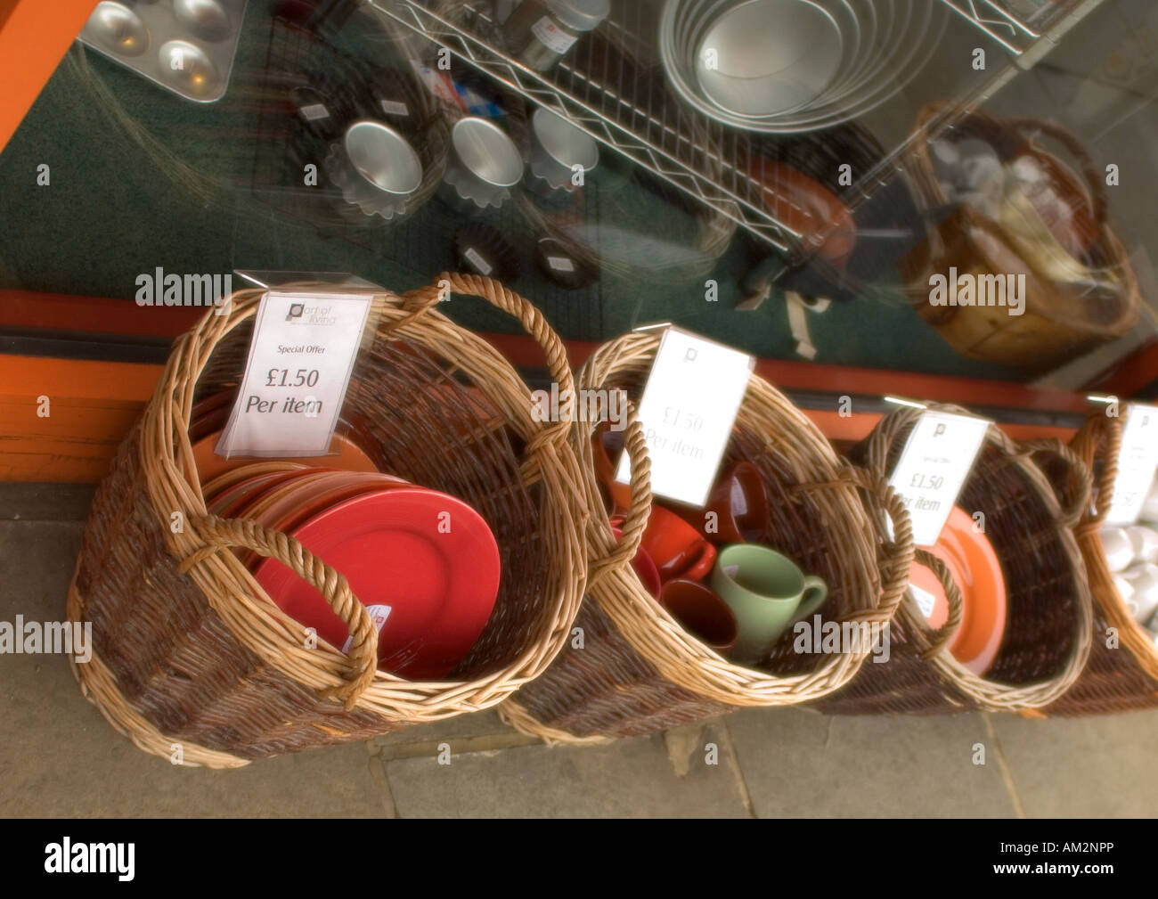 Crockery sale outside cookery shop in Reigate, Surrey Stock Photo - Alamy
