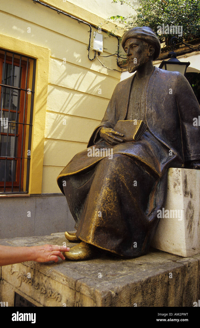 Statue of jewish philosopher Maimonides CORDOBA Andalusia region Spain ...