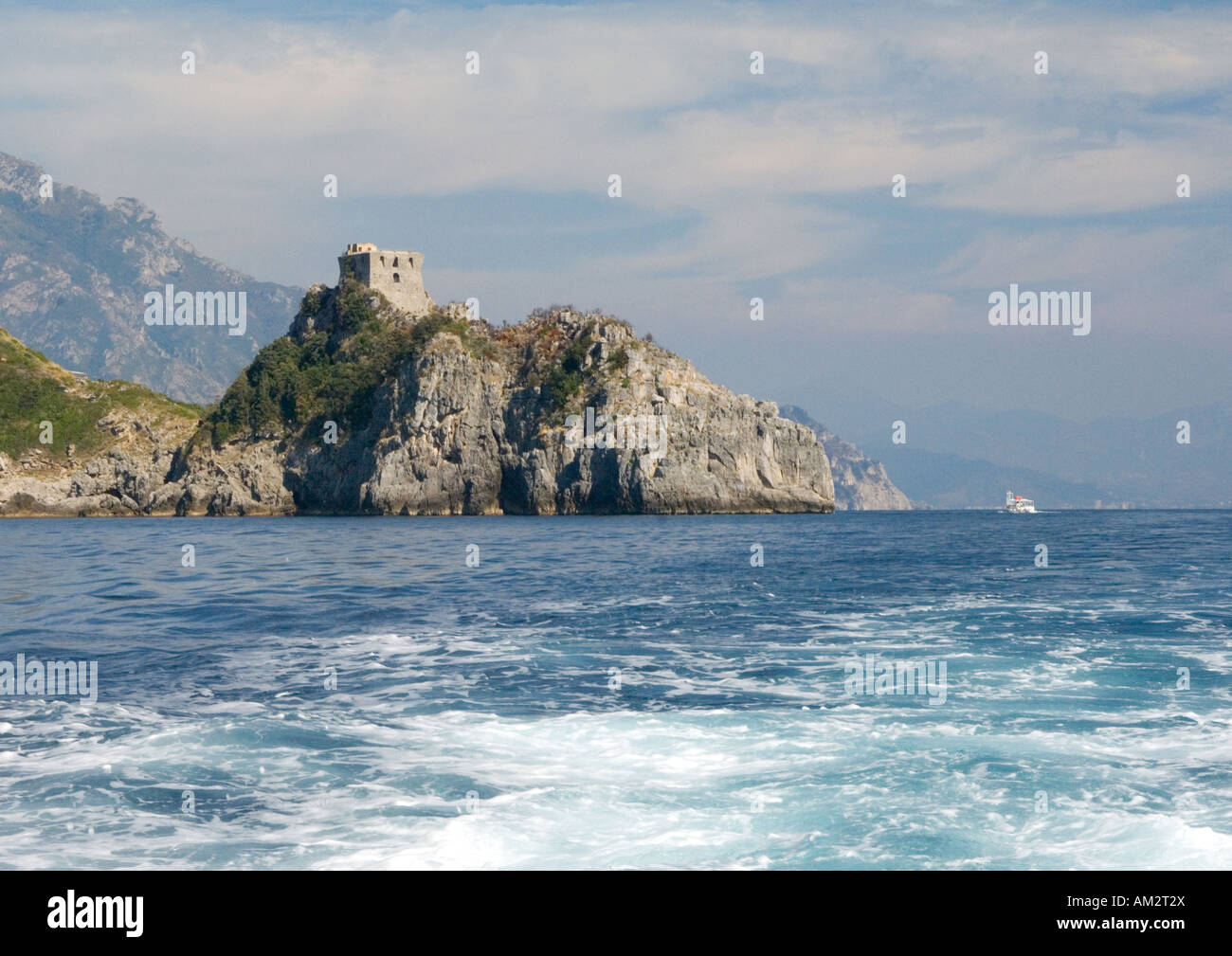 Fortification on Amalfi Coast, Italy from the sea Stock Photo - Alamy