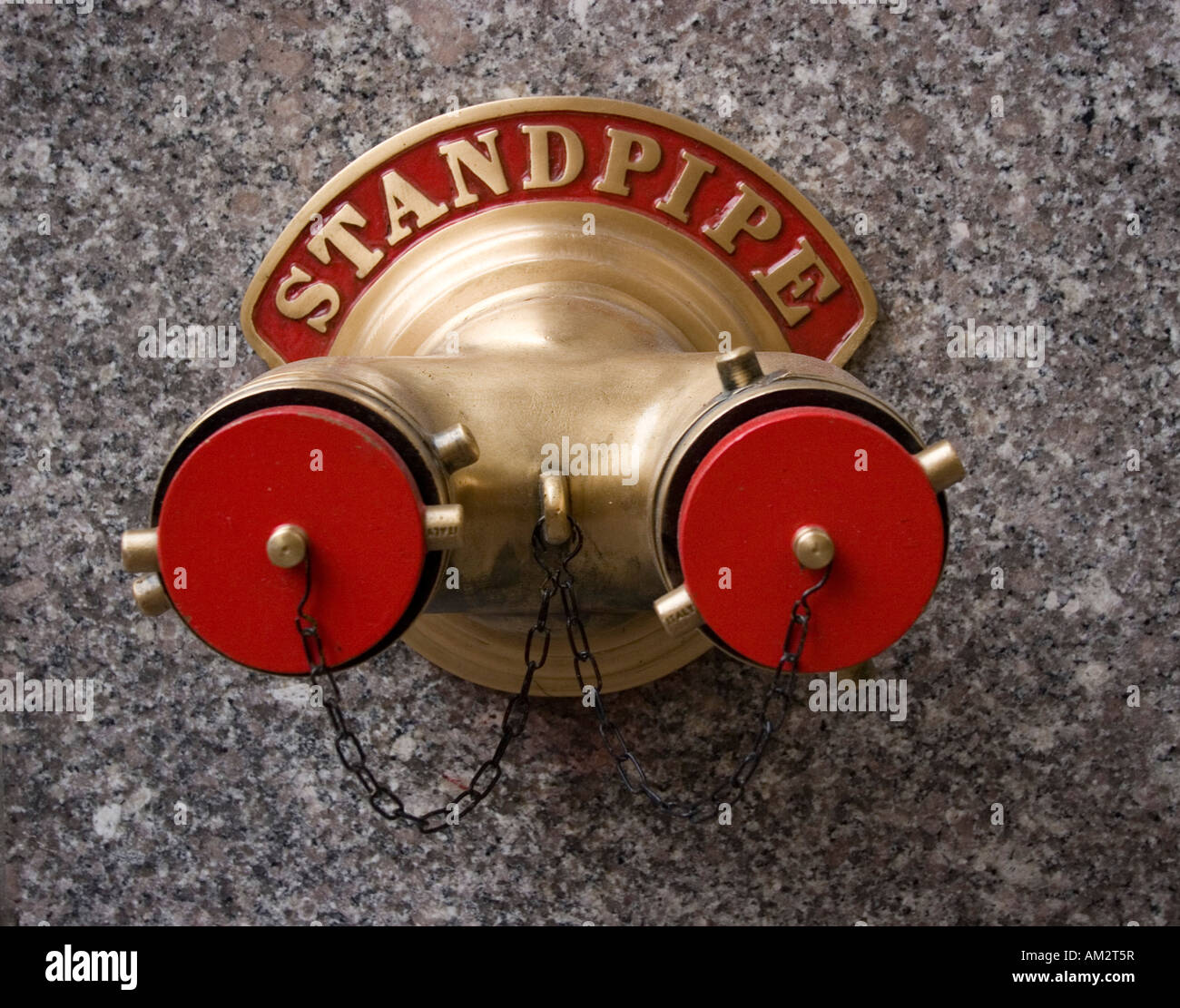Hook ups for firehose to connect to building, standpipe Stock Photo - Alamy
