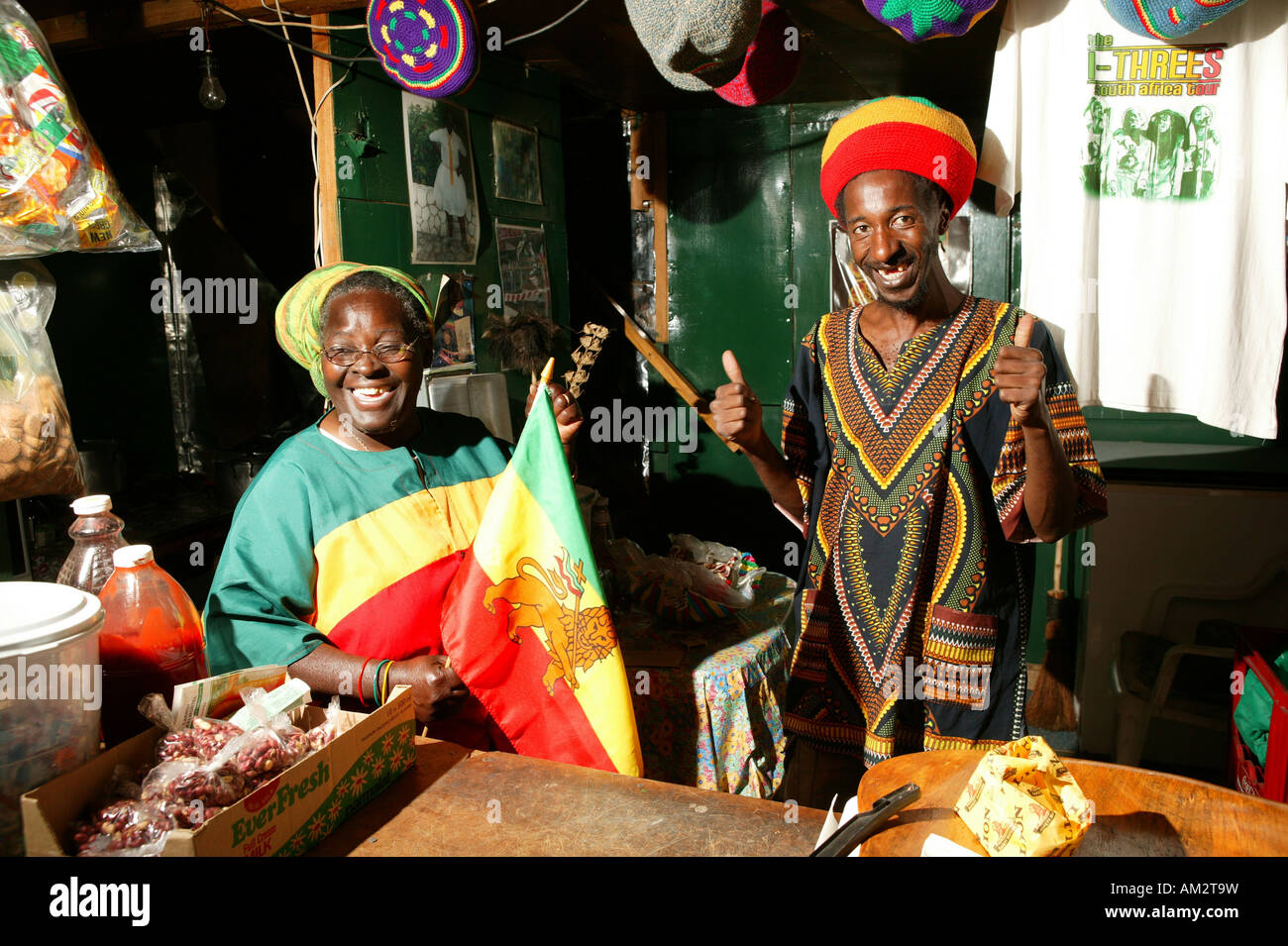 The chairwoman and the "press officer" of the Rastafari Marcus Garvey ...