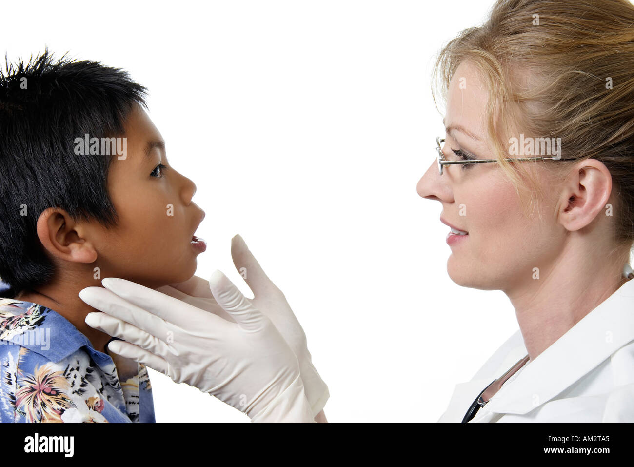 Child having routine physical exam by Doctor Stock Photo - Alamy