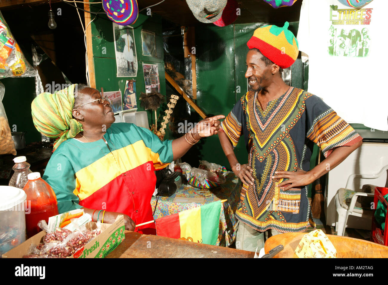 The chairwoman and the "press officer" of the Rastafari Marcus Garvey ...