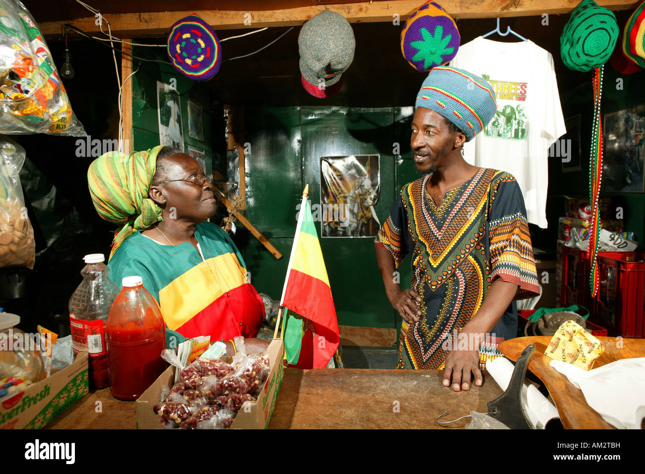 The chairwoman and the "press officer" of the Rastafari Marcus Garvey ...