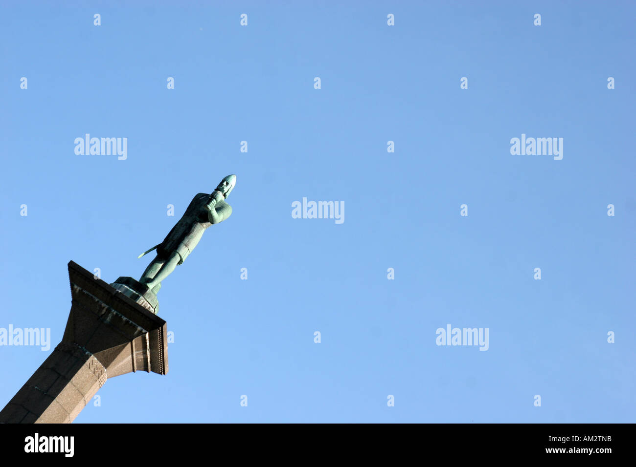 Trondheim Torvet statue city center summer king hakon Stock Photo - Alamy