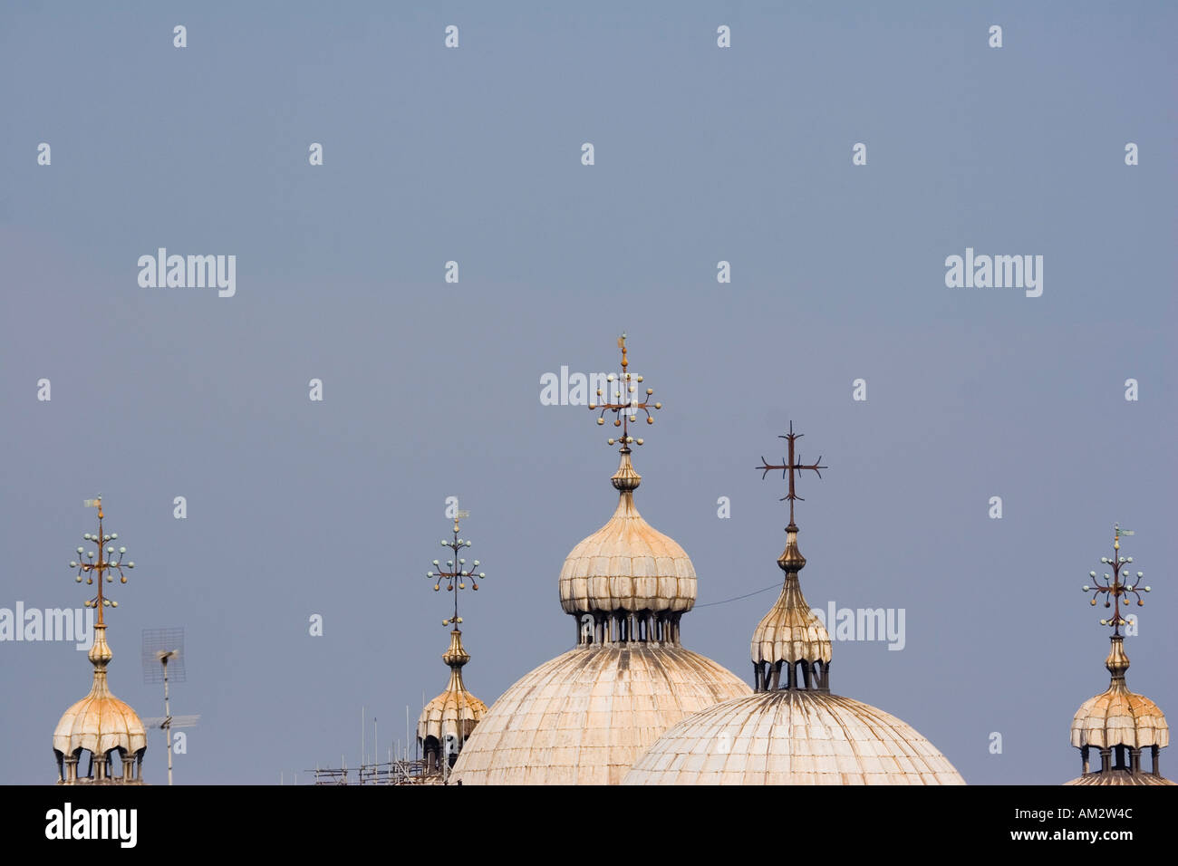 View of the domes of San Marco Basilica from the Scala Contarini Del ...