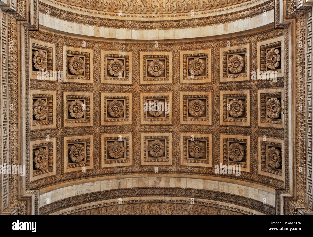 Arc de triomphe inside looking up, Paris, France, Europe Stock Photo ...