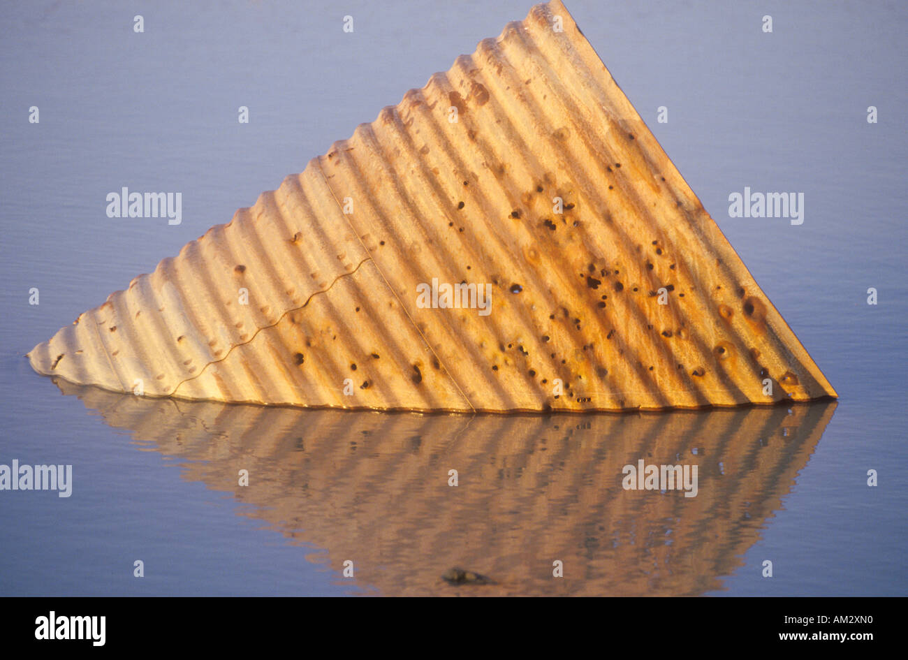 An old metal canister floats in a lake in Death Valley National ...