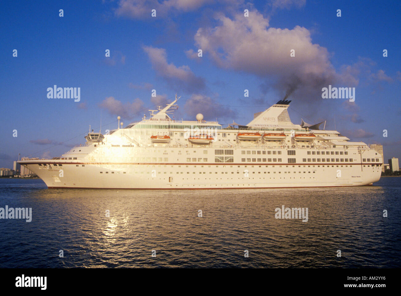The cruise ship Royal Majesty in the harbor of Miami Florida Stock ...