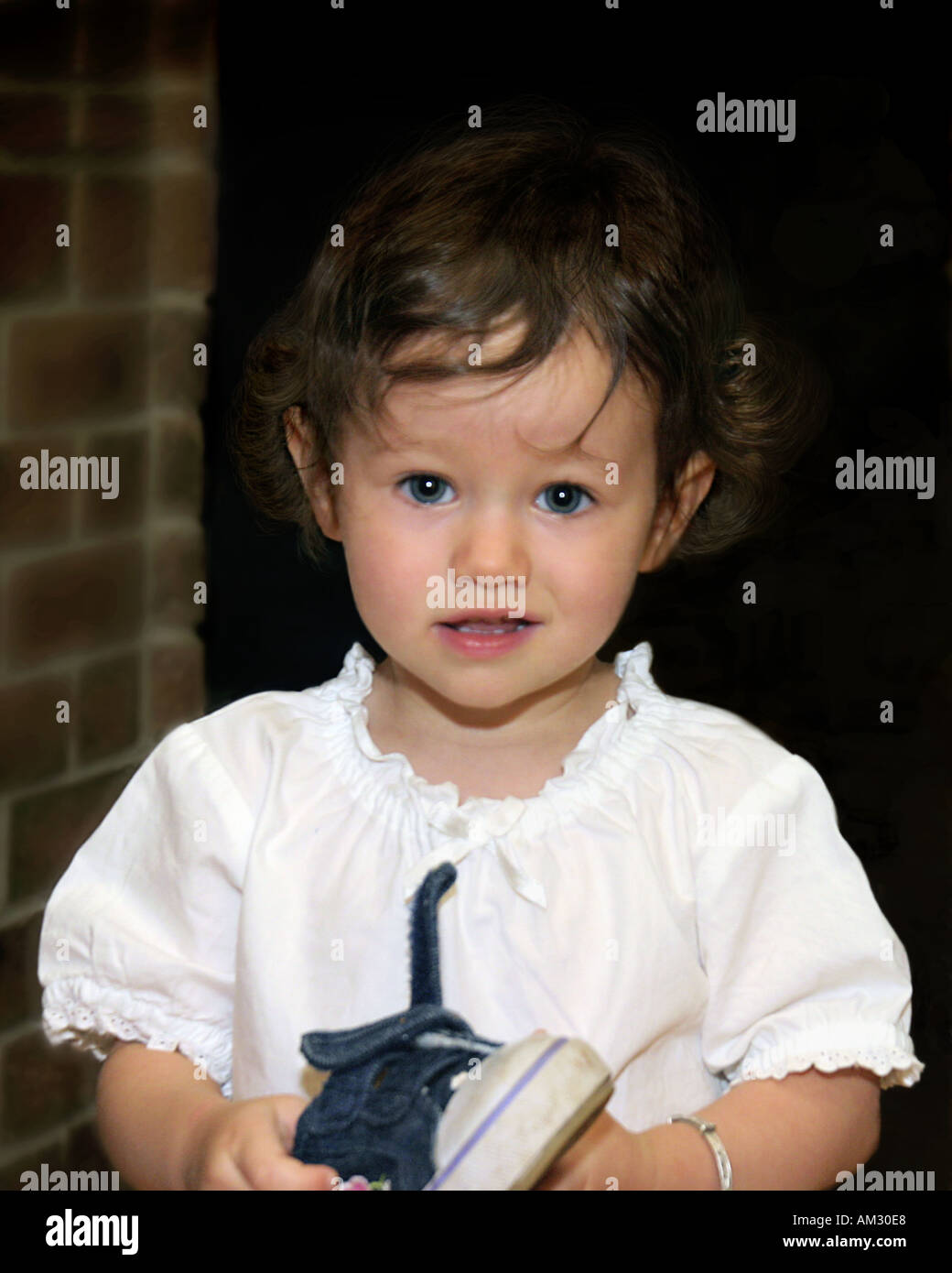 Portrait of a very young girl child Stock Photo - Alamy