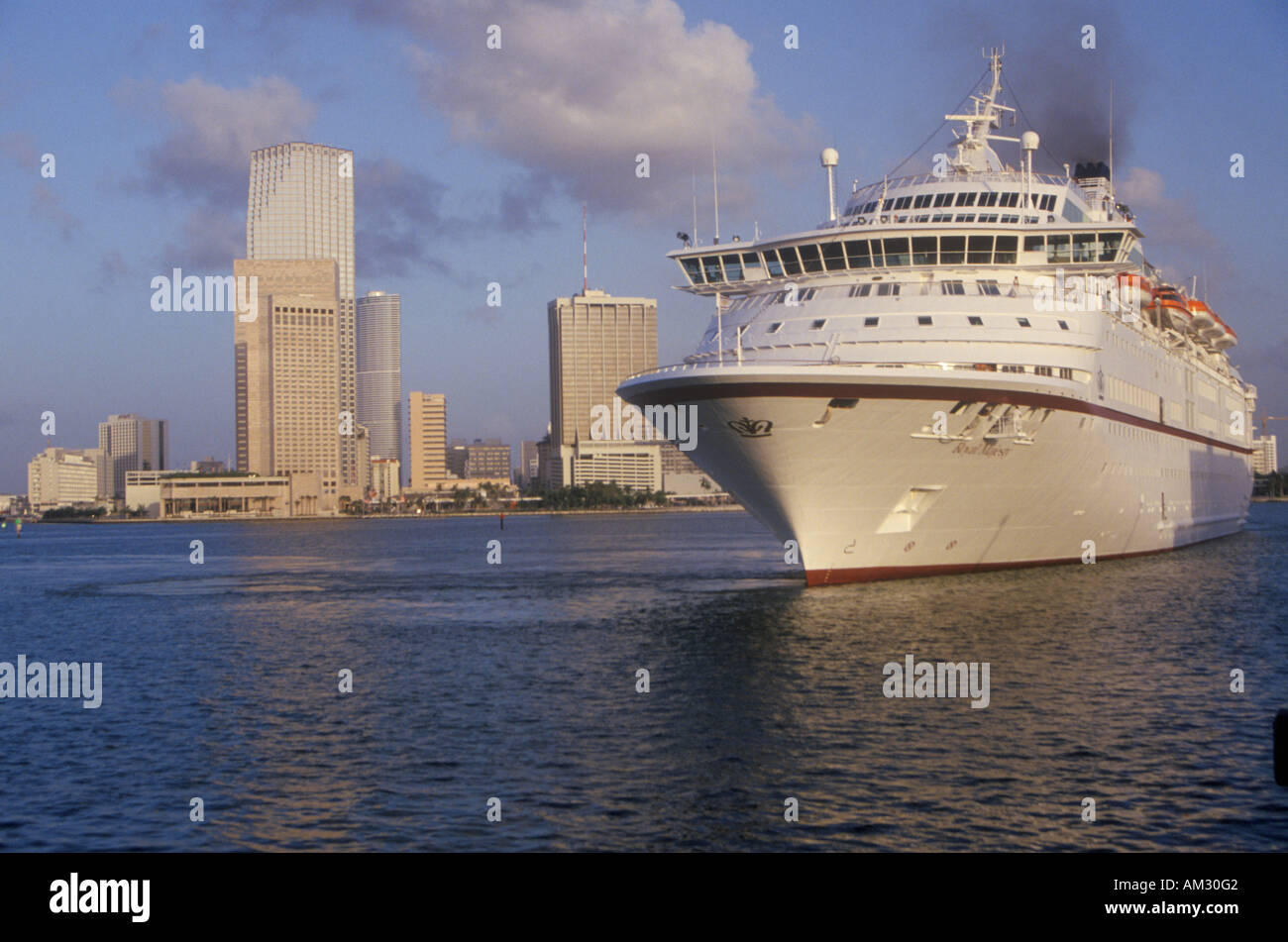 The cruise ship Royal Majesty in the harbor of Miami Florida Stock ...