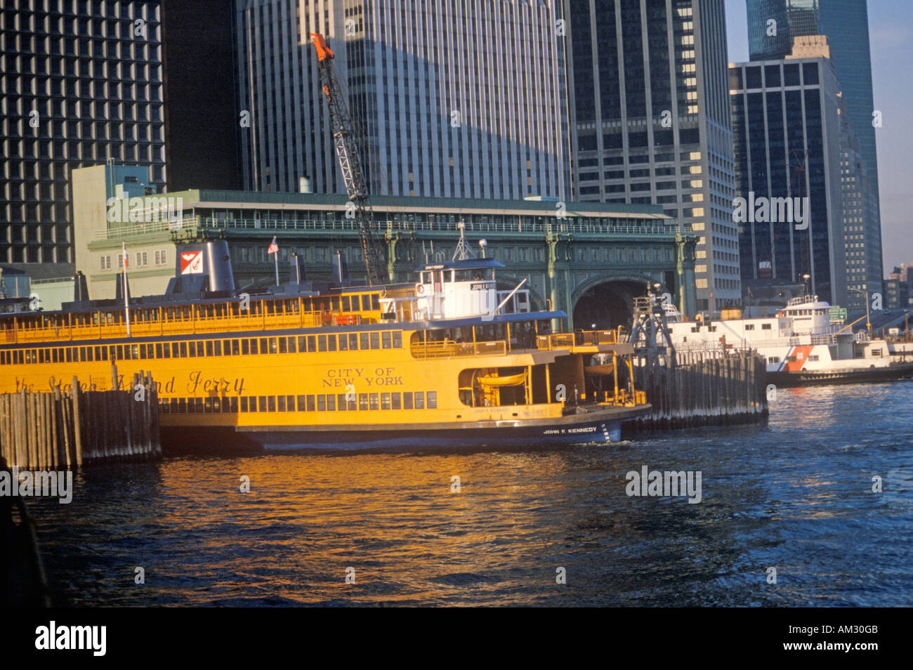 The Staten Island Ferry sits in its terminal in Lower Manhattan New ...