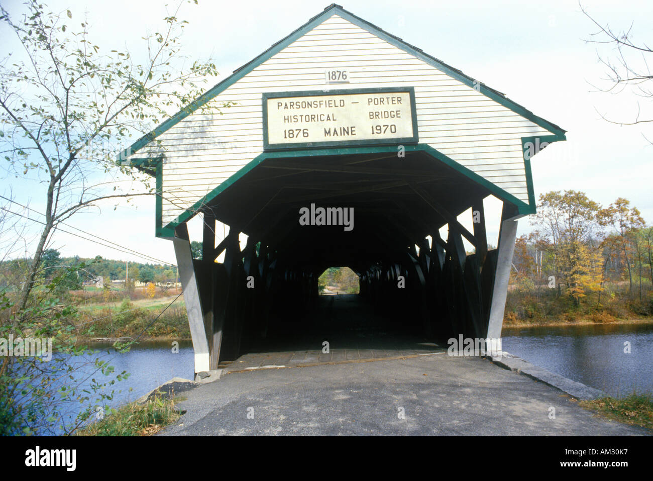 The Porter Covered Bridge built in 1876 in Parsonfield Maine Stock ...