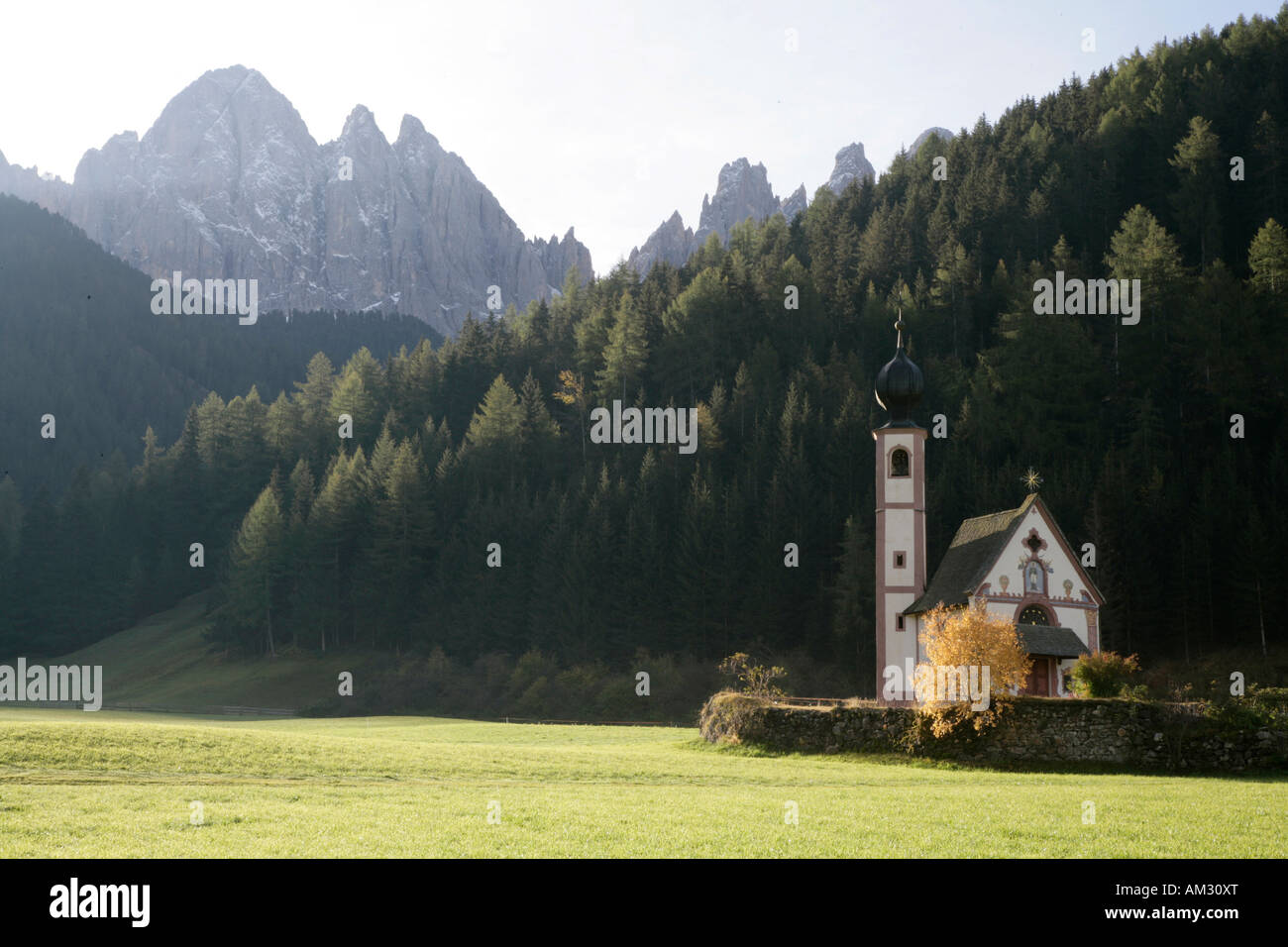 Chapel St. Johann, Ranui, Villnoesstal, Dolomites, South Tyrol, Italy ...