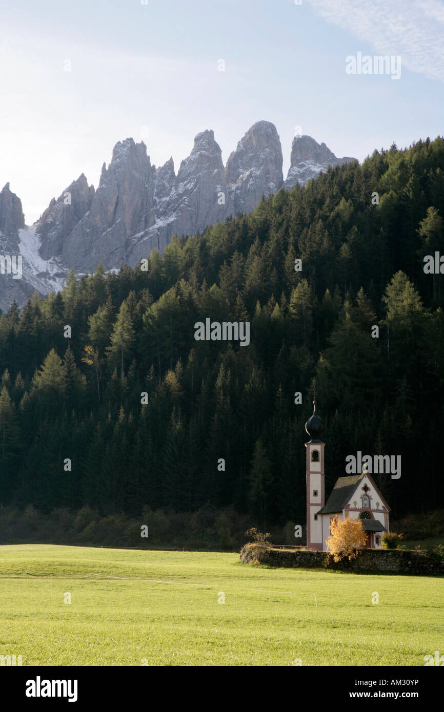 Chapel St. Johann, Ranui, Villnoesstal, Dolomites, South Tyrol, Italy ...