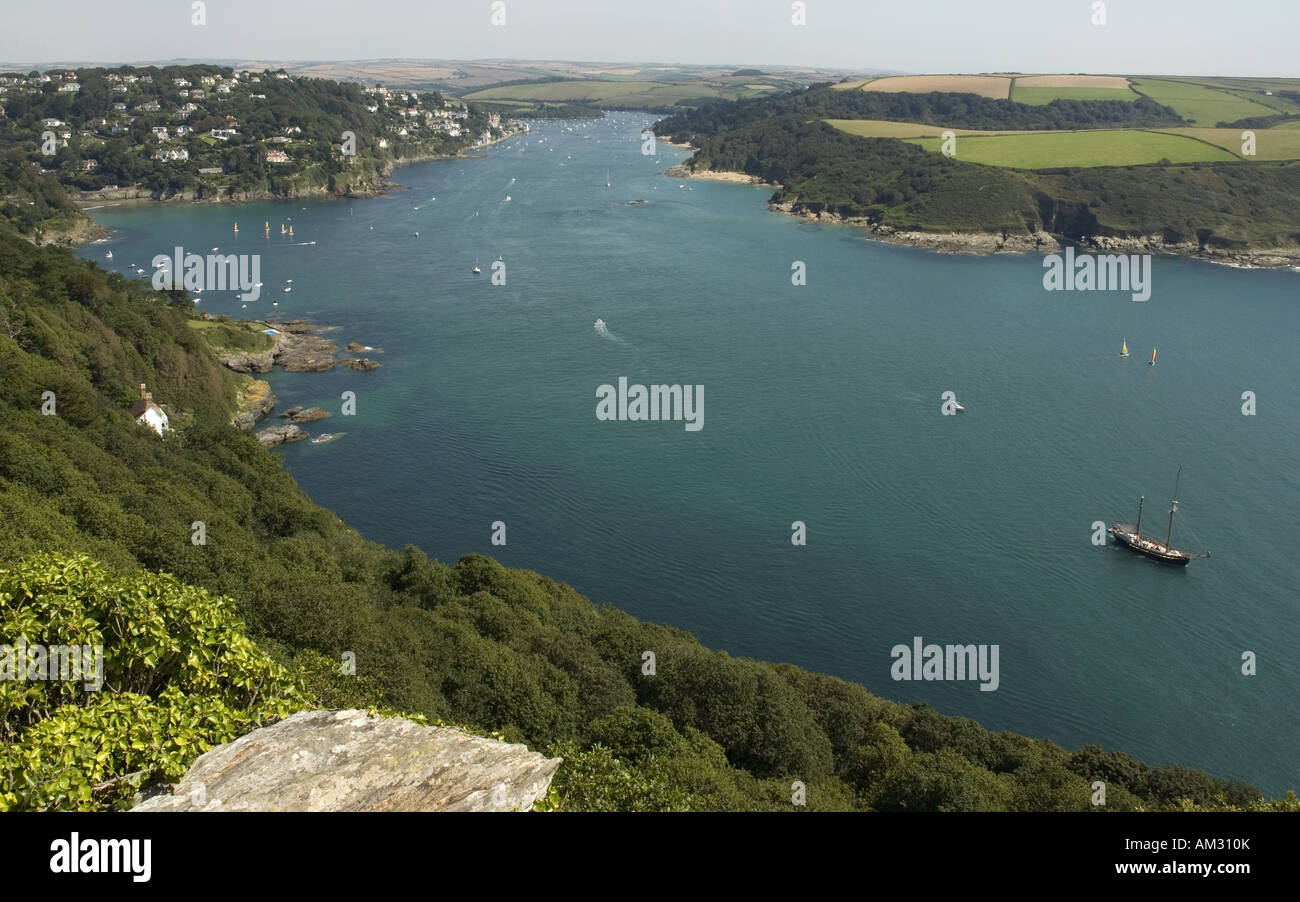 Looking north from Sharp Tor across The Bar towards Salcombe, South ...