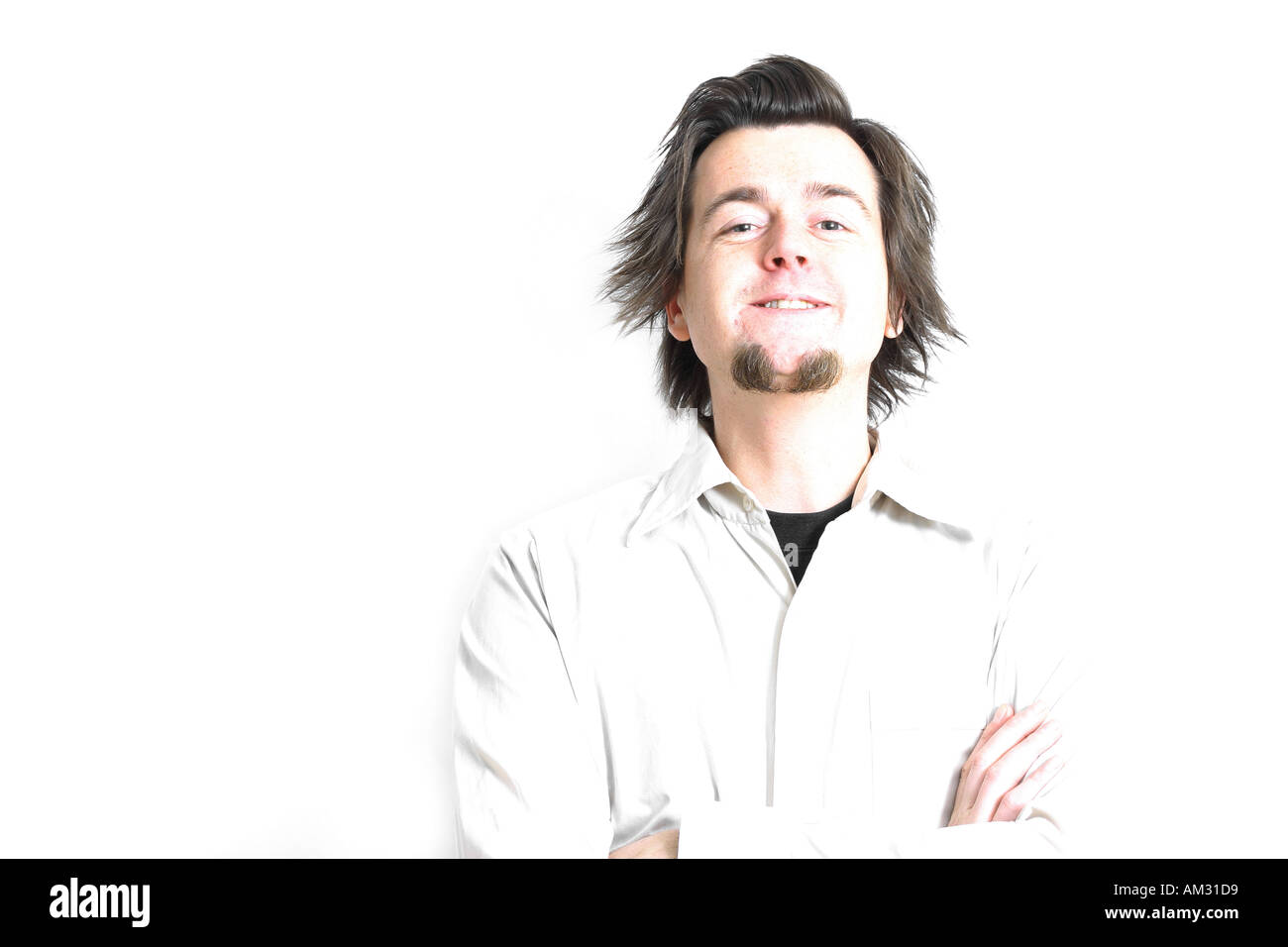 Man looking up background white hi-res stock photography and images - Alamy