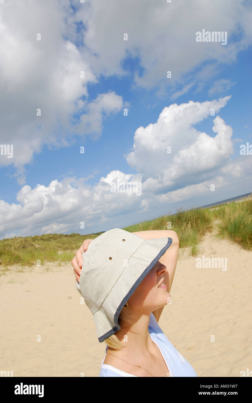 Windy weather female hi-res stock photography and images - Alamy