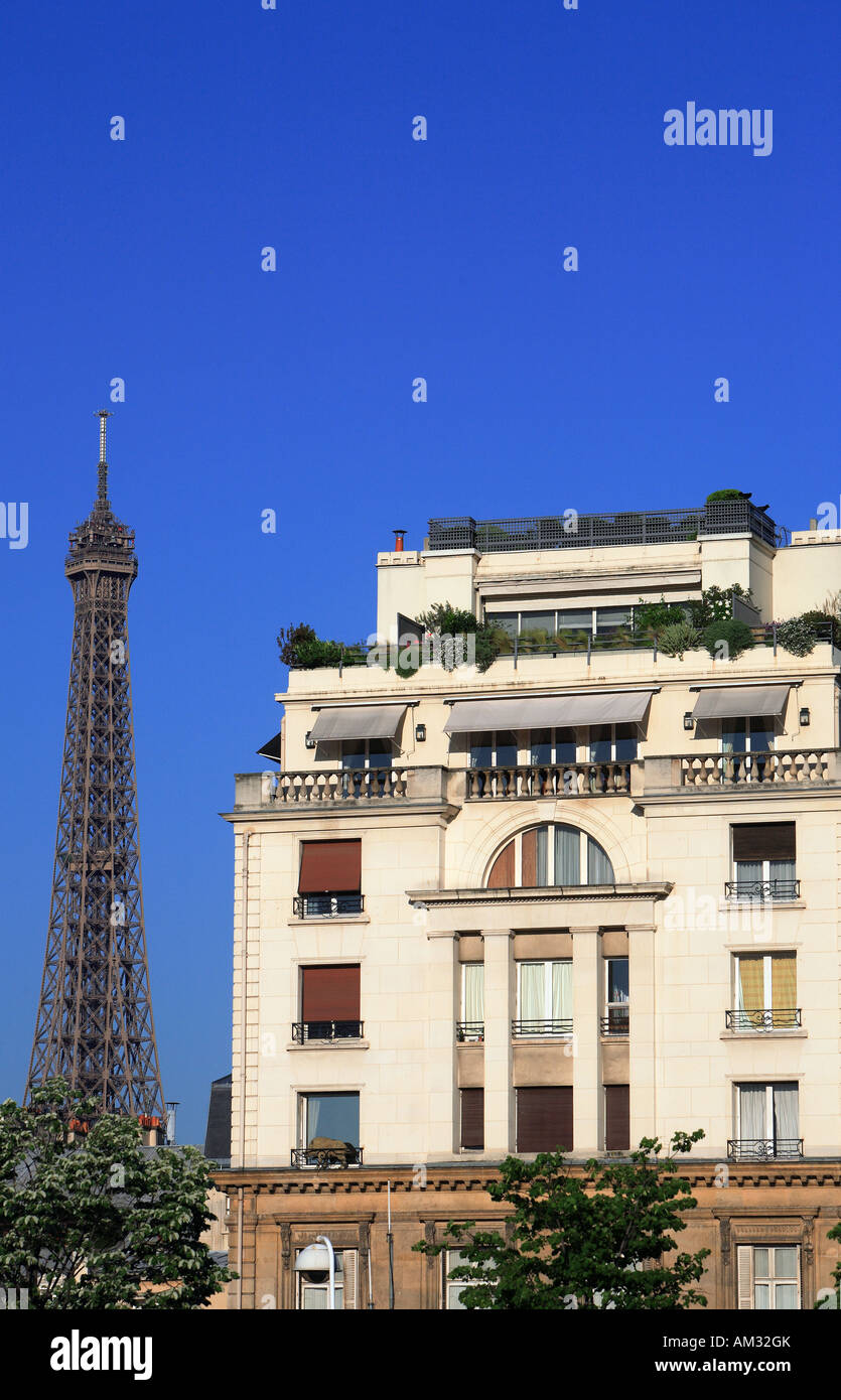 France, Paris, Eiffel Tower and real estate Stock Photo - Alamy