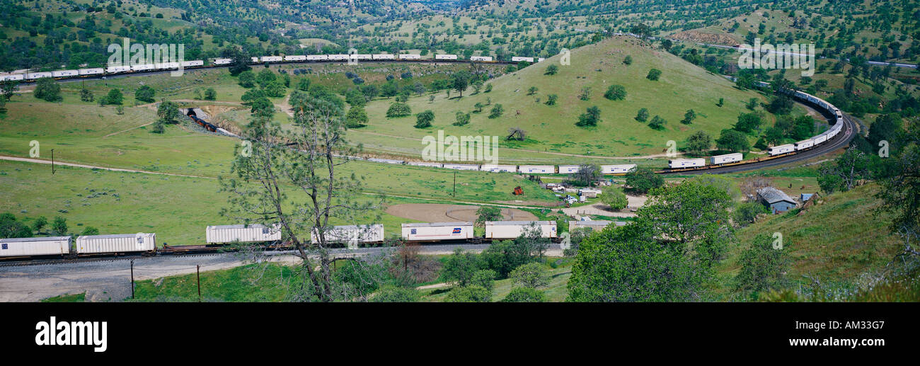 The Tehachapi Train Loop near Tehachapi California is the historic ...