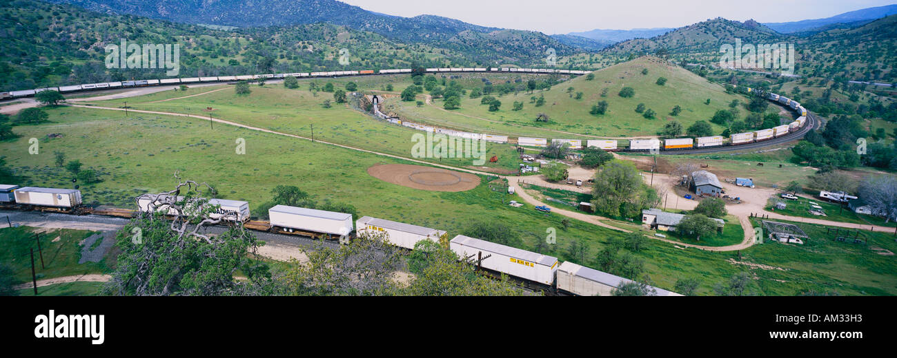 The Tehachapi Train Loop near Tehachapi California is the historic ...