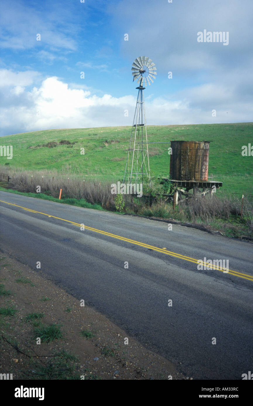 Windmill in Spring CA Stock Photo - Alamy