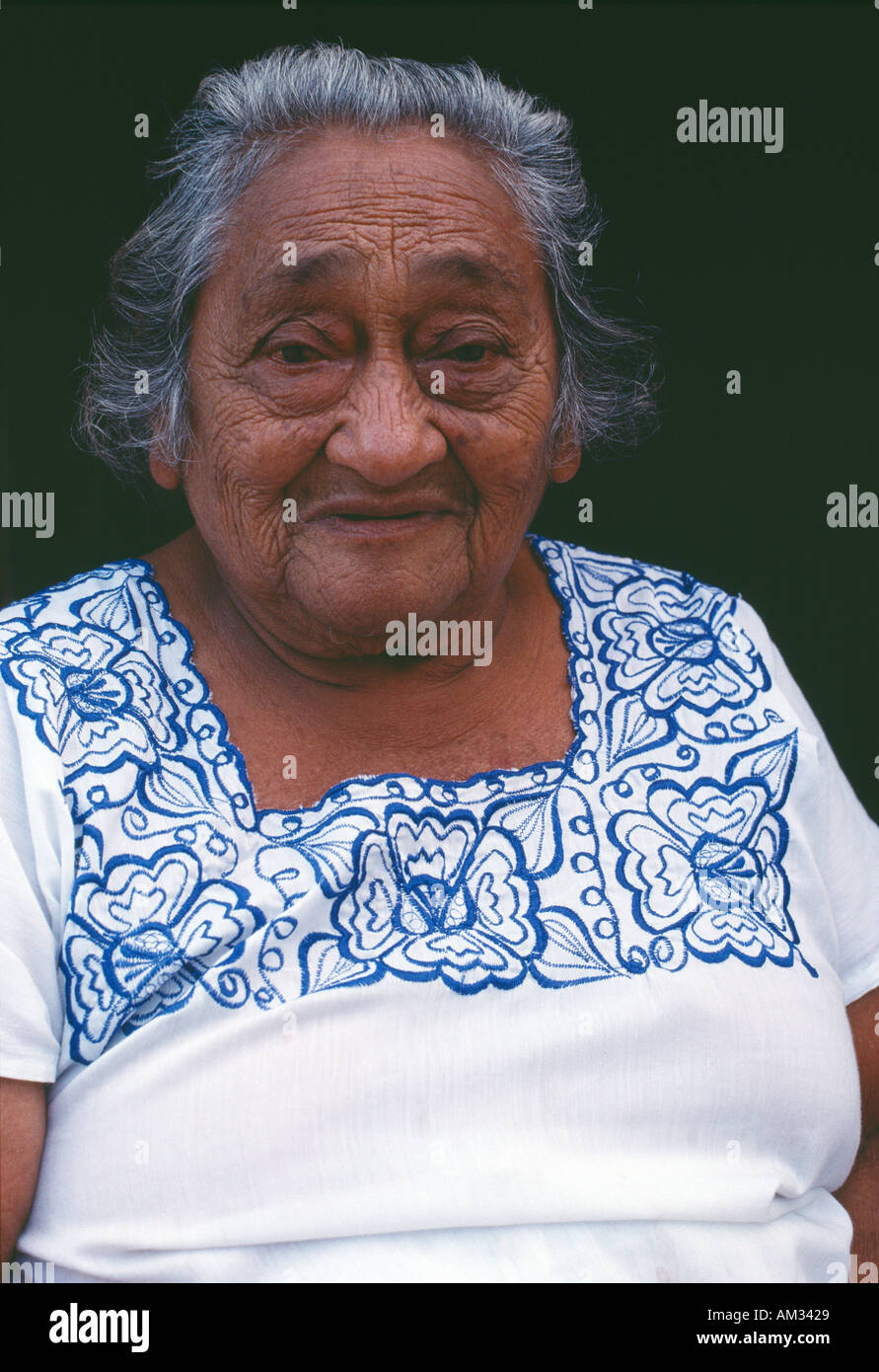 Mayan Lady in Traditional Dress Yucatan Mexico Stock Photo - Alamy