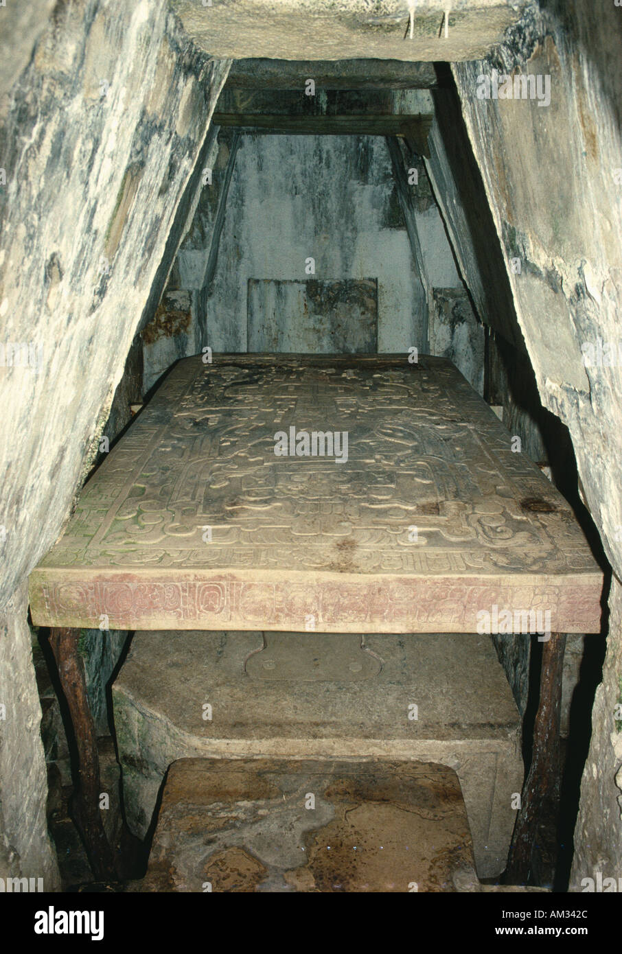 Tomb of Pakal inside The Temple of the Inscriptions Palenque Chiapas ...