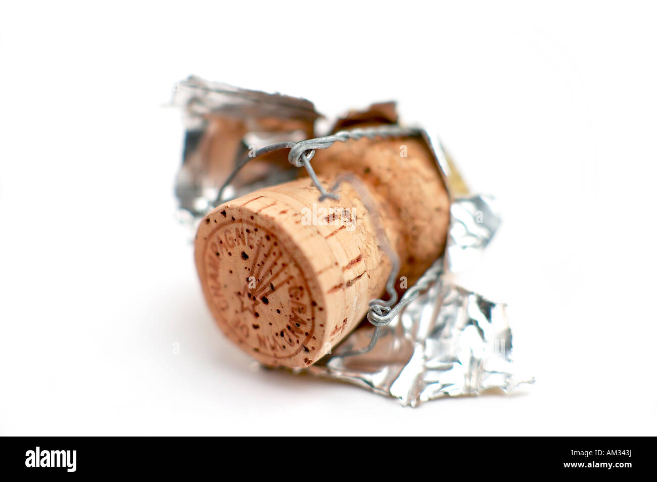 CHAMPAGNE CORK WITH WIRE AND FOIL Stock Photo - Alamy