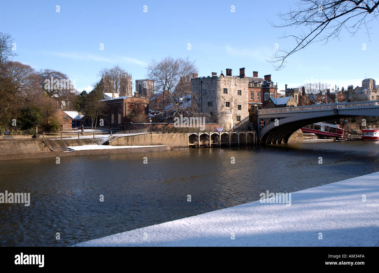 Lendal Tower Lendal Bridge and River Ouse York North Yorkshire England ...
