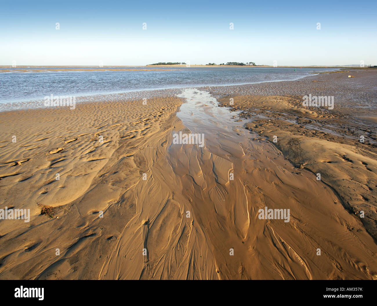 View across the bar at low tide Wells next the Sea Norfolk UK Stock ...