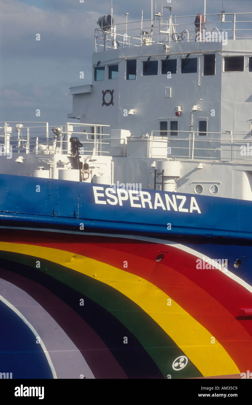 The former Russian fire ship now Greenpeace motor vessel Esperanza ...