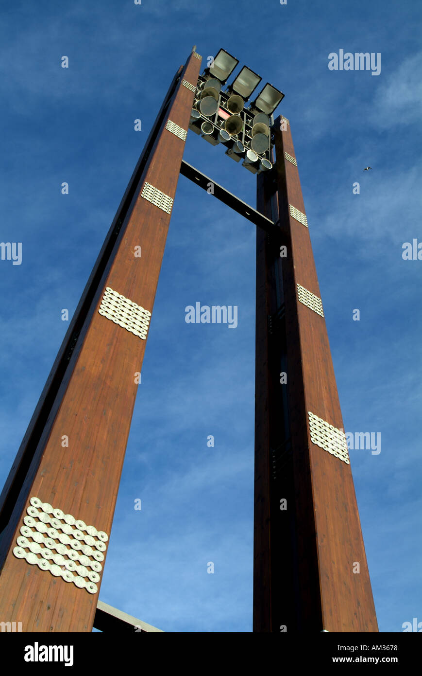 France marseille wooden standing lamp at the j4 wharf Stock Photo - Alamy