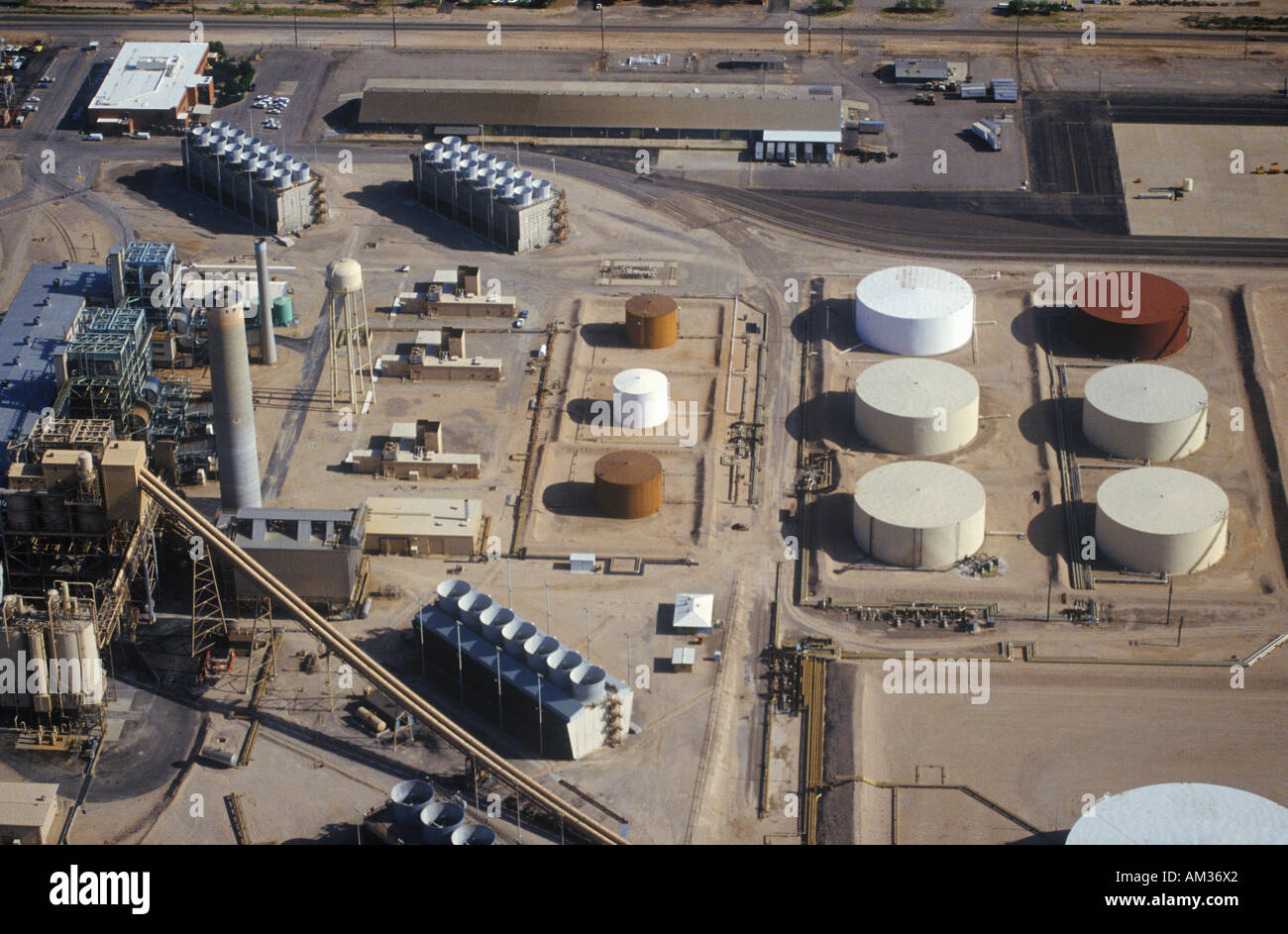 Aerial view of oil refinery Stock Photo - Alamy