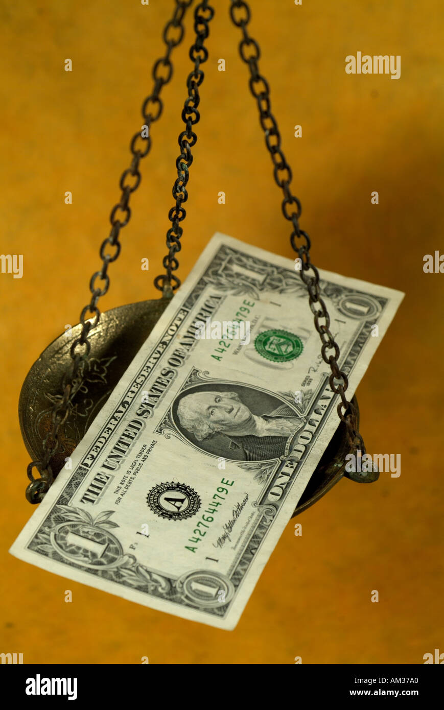 Euro of bank notes and dollar on scales hi-res stock photography and ...