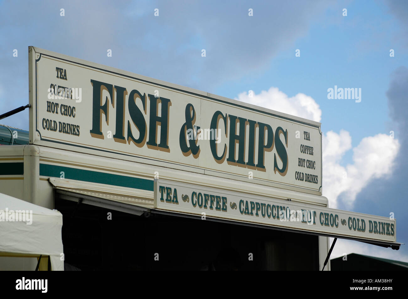 fish and chip shop sign Stock Photo - Alamy