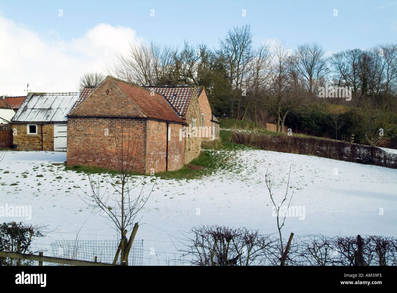 rural farm building wilderness wild cold winter snow frost freeze ...