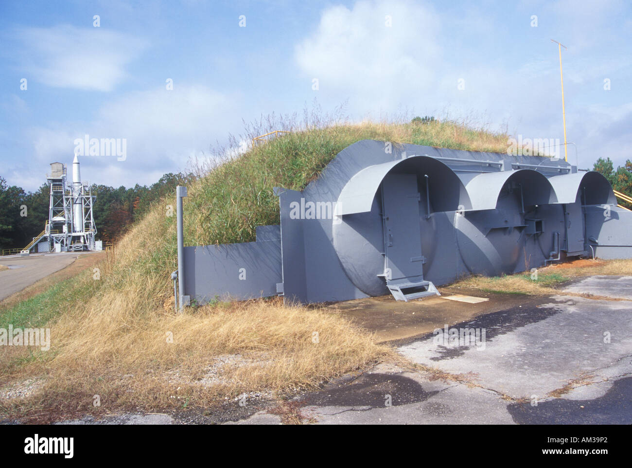 The historic Redstone Rocket Test Site and its bomb bunker at the ...